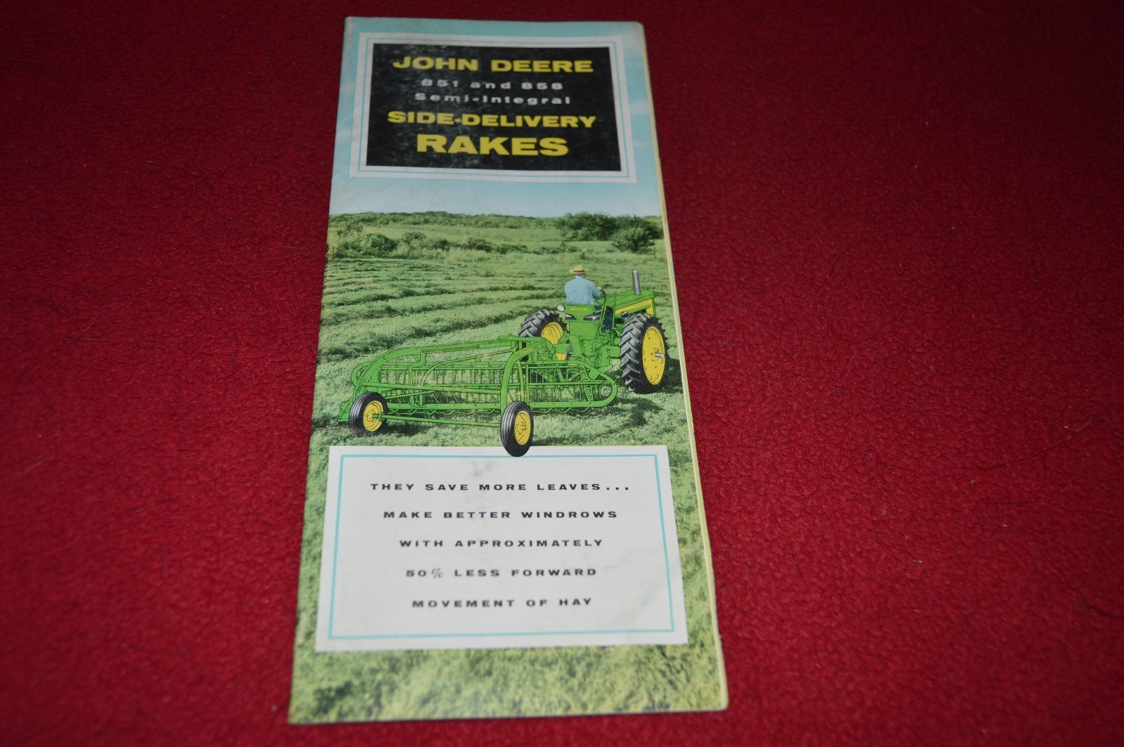 John Deere 858 851 Semi Integral Side Delivery Rake Dealer's Brochure ...