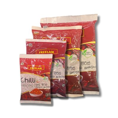 FREELAN Red Chilli Pieces Ceylon Cooking Spices Pure Dried Premium ...