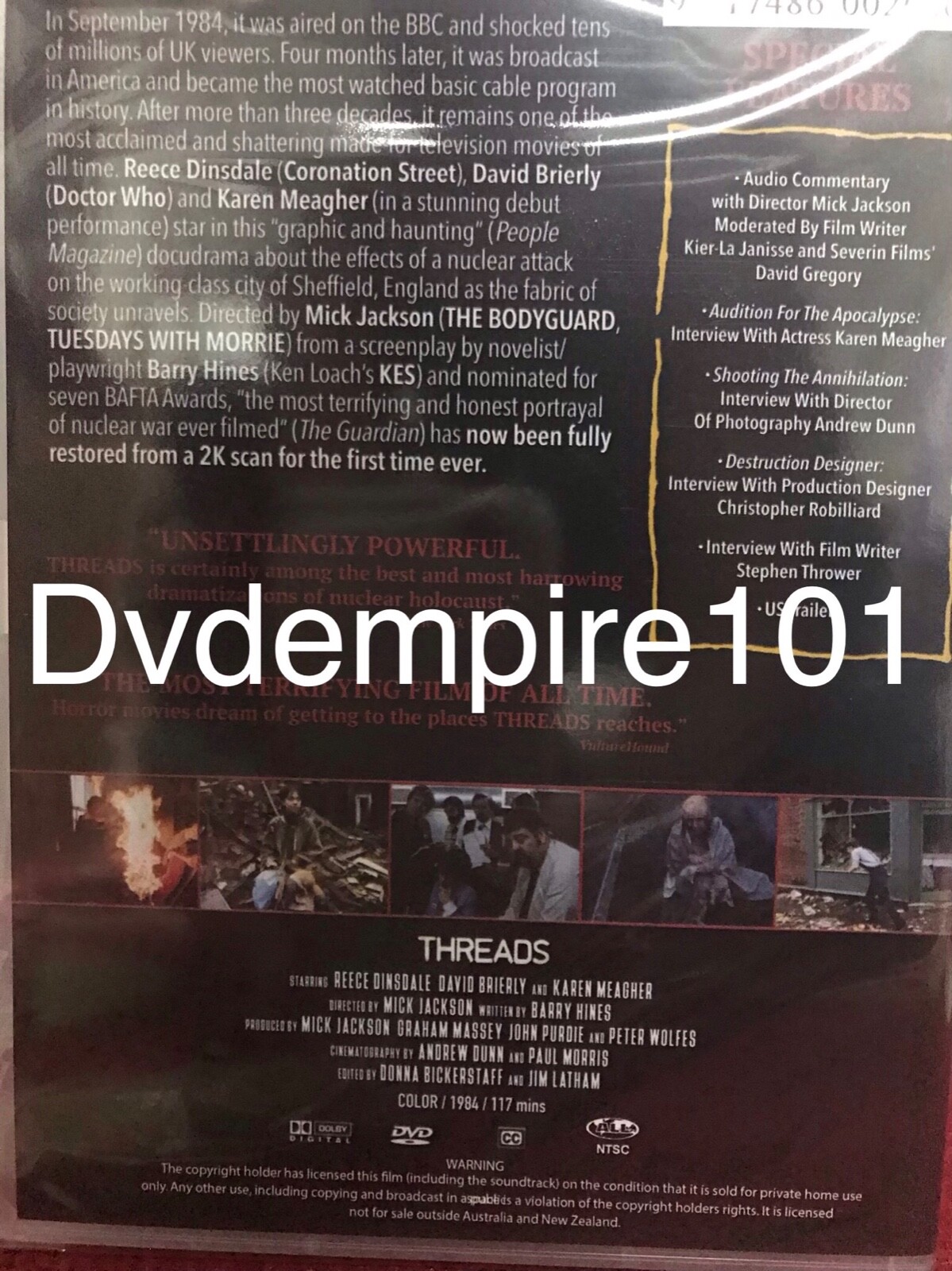 Threads DVD Karen Meagher Reece Dinsdale New Sealed Australian Release ...