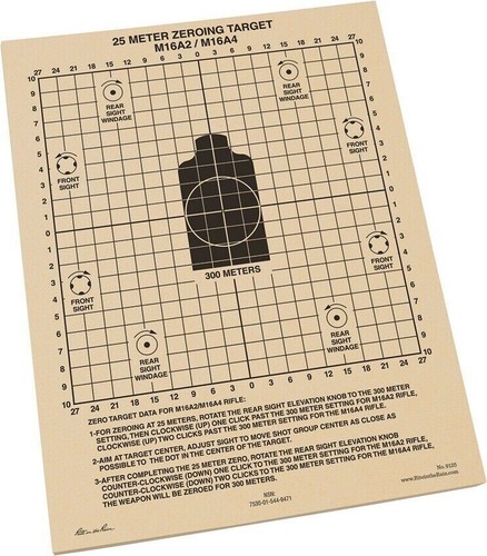 Military Issue 25 Meter Zeroing Target - USMC, Army Range Target (20 ...