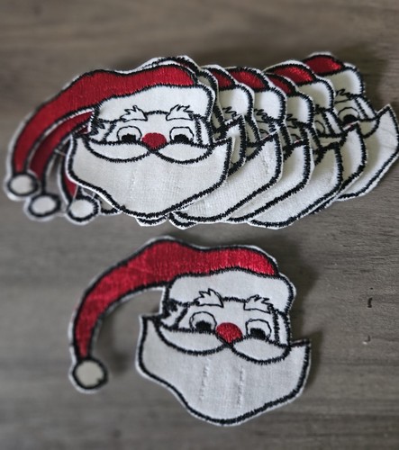 8 Vintage Santa Claus Patch Sew-On Appliqué Christmas Embroidered | eBay