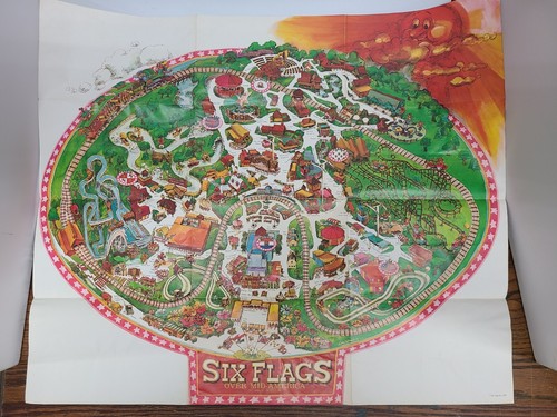 1975 Six Flags Over Mid America Park Map St Louis | eBay