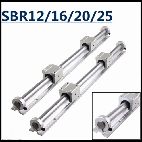 SBR12/16/20/25 Linear Rail+4PCS SBR12/16/20/25UU+4PCS Rail Shaft Stop ...