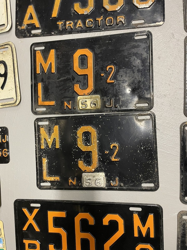 28 ANTIQUE LICENSE PLATES NJ CT WA 1940s - 1970s Motorcycle Tractor Car ...