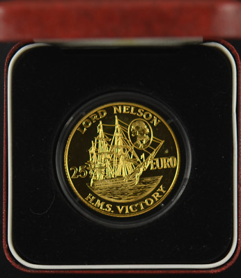 GB 1996 LORD NELSON HMS VICTORY 25 EURO GOLD PLATED COIN | eBay UK