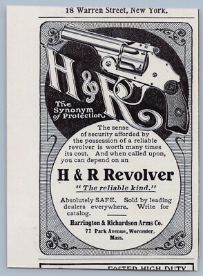 1906 Harrington & Richardson Arms Ad Revolver Pistol Worcester MA H&R ...