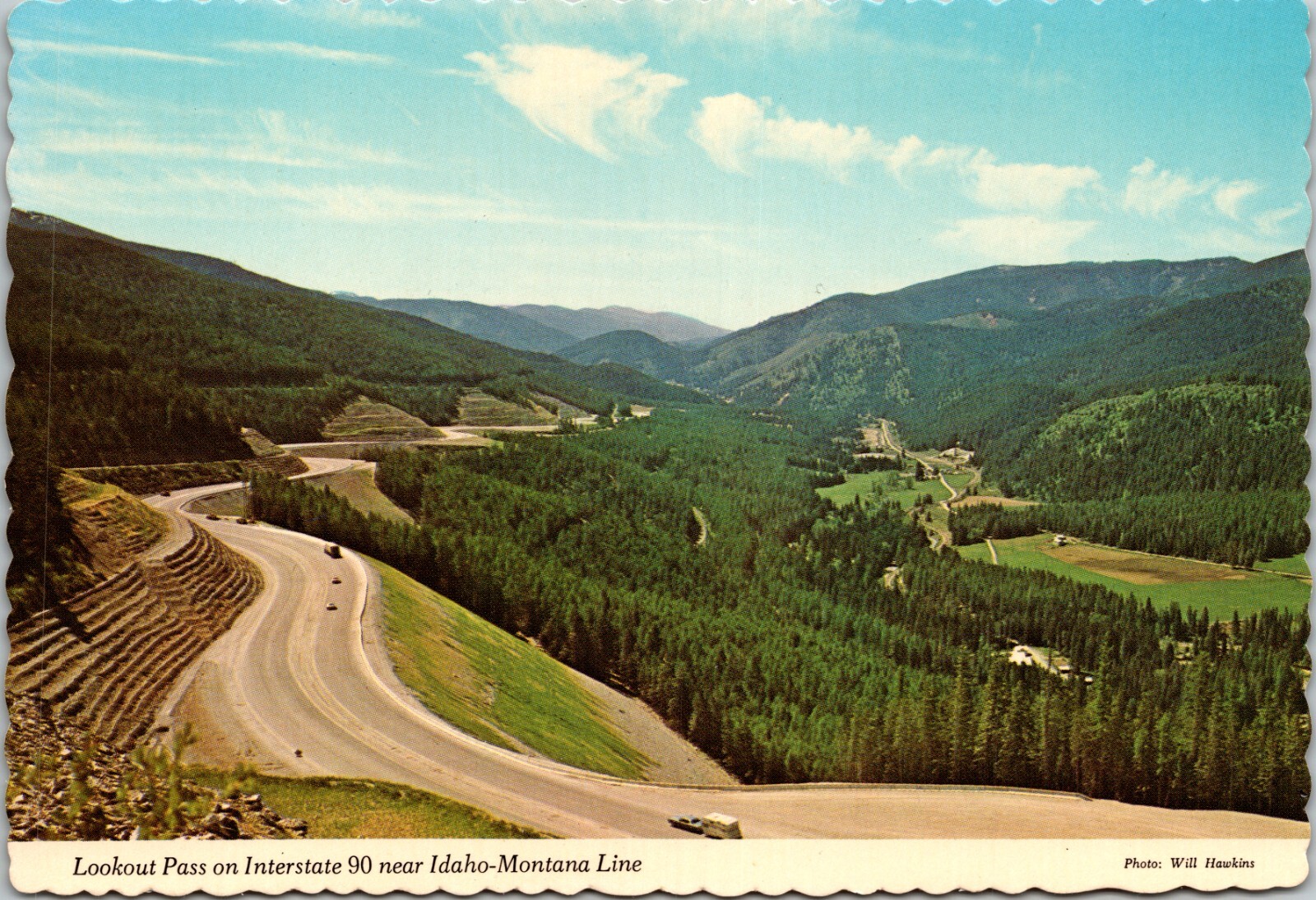 Lookout Pass Idaho Missoula Montana Postcard Mountain Switchbacks UNP ...