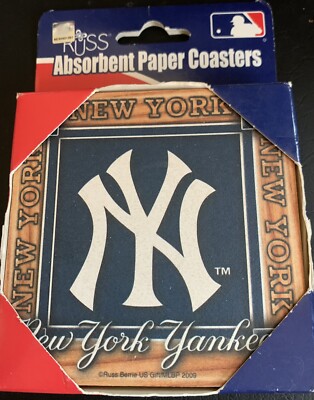 NEW IN BOX 2009 ABSORBENT NEW YORK YANKEE PAPER COASTERS - MLB - SET OF ...