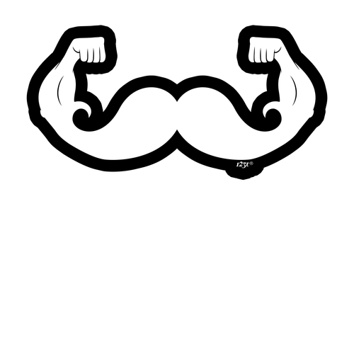 2 x Novelty Car Sticker moustache muscles Decal Weatherproof Stickers ...