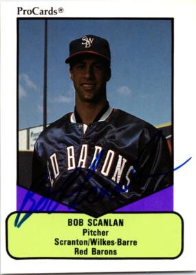 Bob Scanlan autographed baseball card (Scranton Wilkes-Barre) 1990 ...