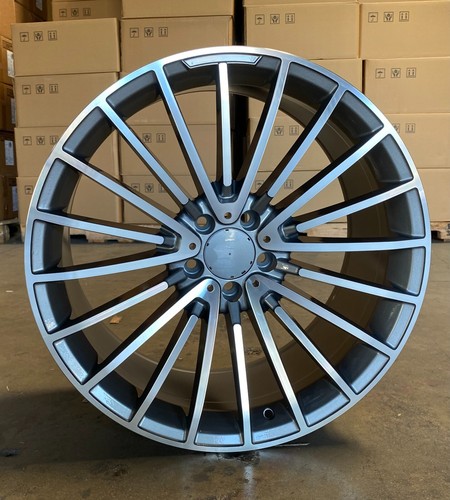 19" 19x9.5 Square Gunmetal Wheels Fit Mercedes S550 S500 S430 S560 ...