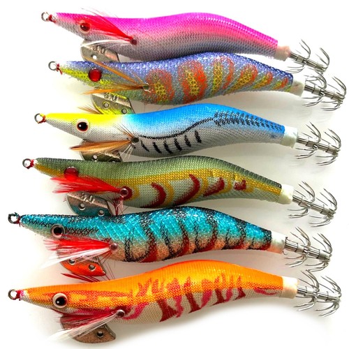 6 SQUID JIGS LURE 3.0 EGI GLOW TAIL Tackle Calamari Squid Jig Fishing ...