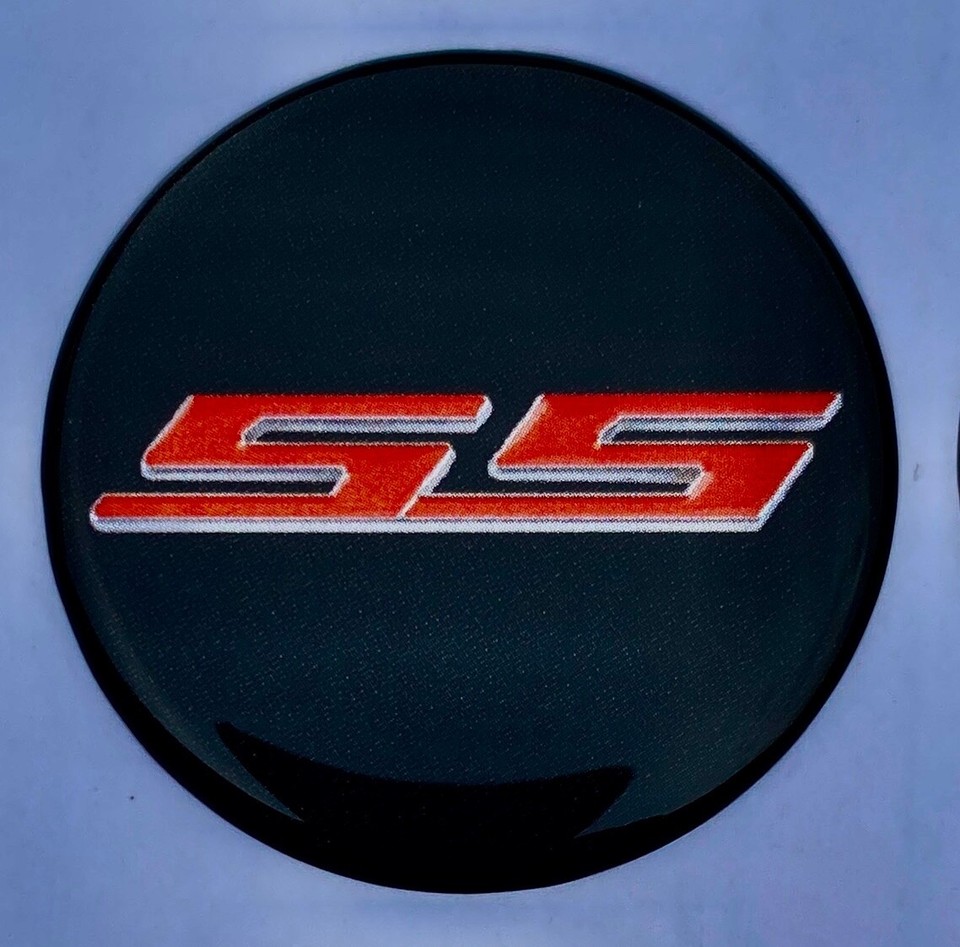 Red SS Super Sport Wheel Rally Steering Center Cap Decals Emblems ...