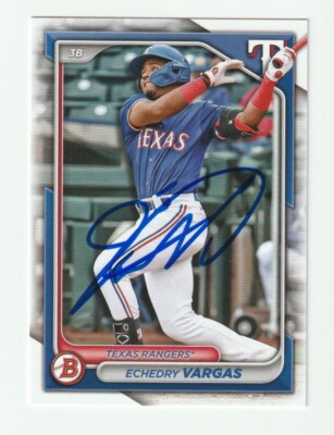 Echedry Vargas Signed 2024 Bowman Draft Card BD-142 Auto Rangers ...