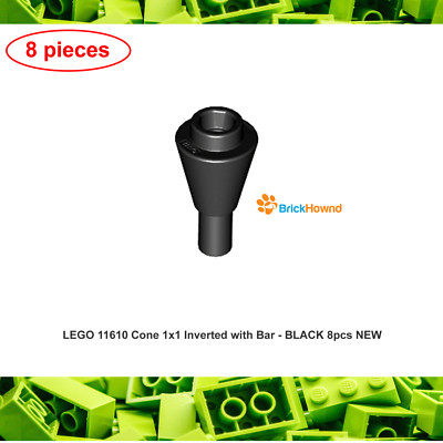 LEGO 11610 Cone 1x1 Inverted with Bar - BLACK 8pcs NEW | eBay Australia