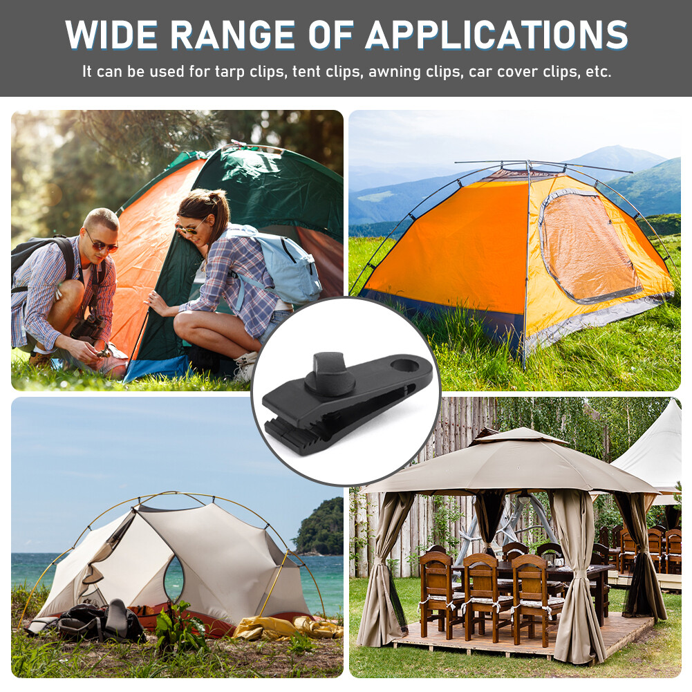 10pcs Windproof Elastic Sports Canopy Tarp Clip Tent Fasteners Bungee ...