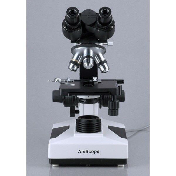 AmScope B490B-LED Compound Binocular Microscope - White/Black for sale ...