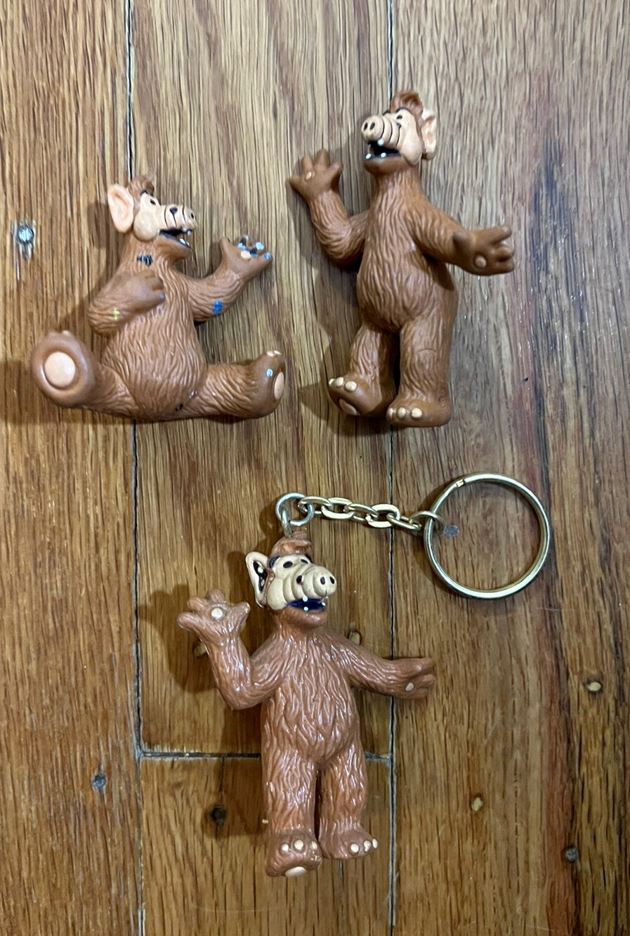 3 Vintage 1988 RUSS Miniature 2.5” PVC ALF Figures Keychain Alien Life ...
