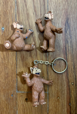 3 Vintage 1988 RUSS Miniature 2.5” PVC ALF Figures Keychain Alien Life ...