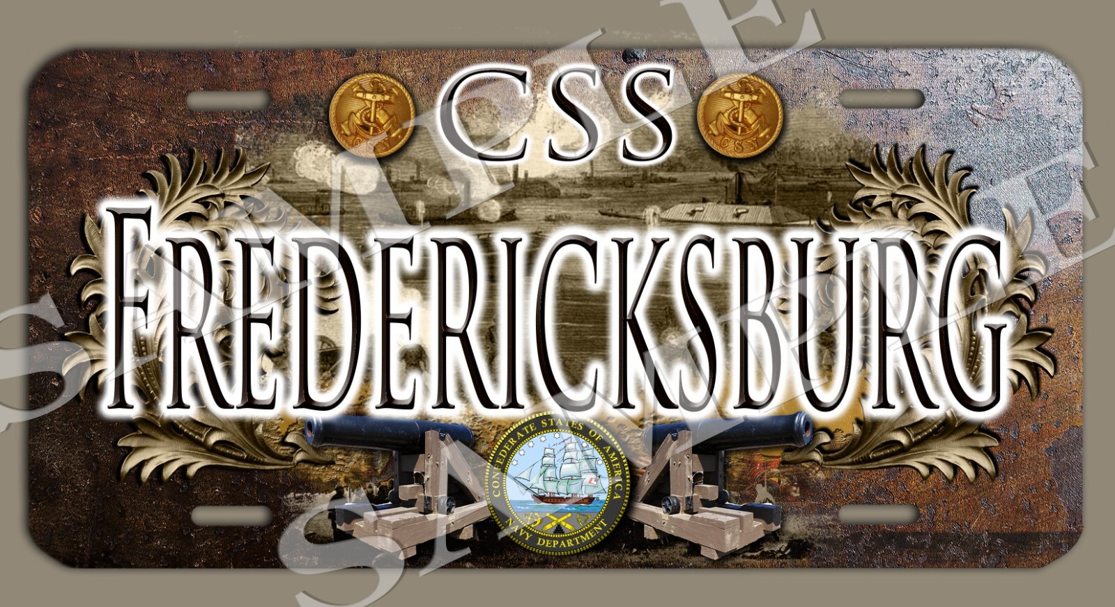 CSS Fredericksburg Civil War Confederate Naval Themed vehicle license ...