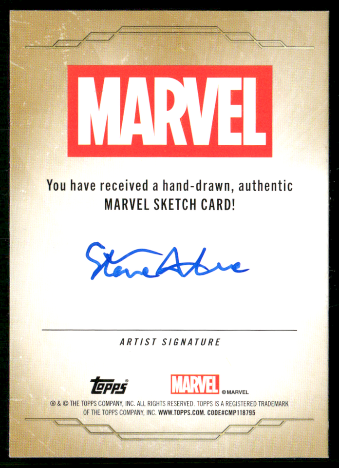 Human Torch 2025 Topps Marvel Studios Chrome Sapphire Sketch 1/1 Steve ...