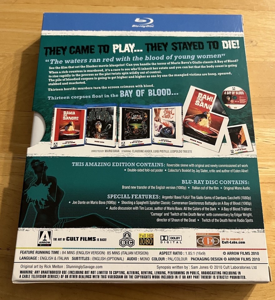 Bay of Blood / Blood Bath Arrow Video Window Box Region Free Blu Ray ...