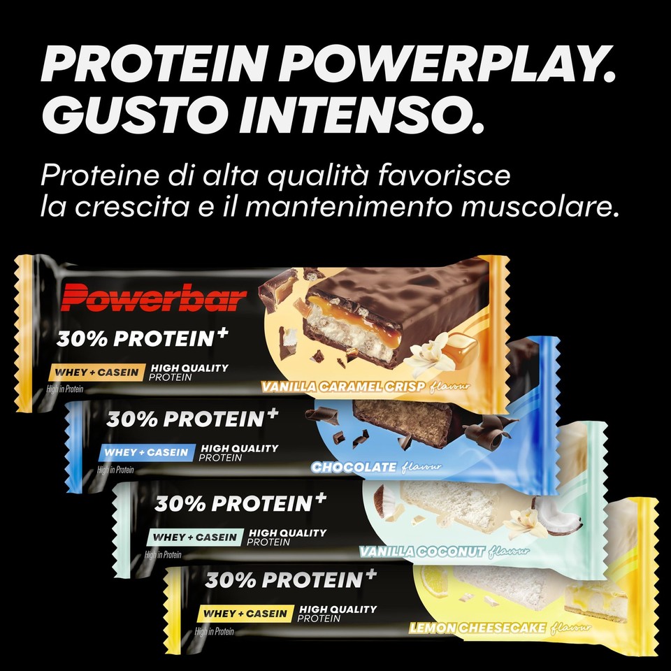 PowerBar Protein Plus 30% Chocolate 15 x 55g Barra ad Alta Proteina ...