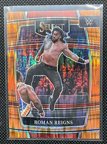Roman Reigns #56 Concourse Orange Flash WWE Panini Select 2022 ...