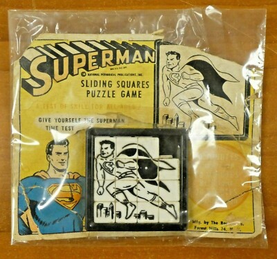 Super Rare 1960's Superman Sliding Puzzle Roalex on Card | eBay