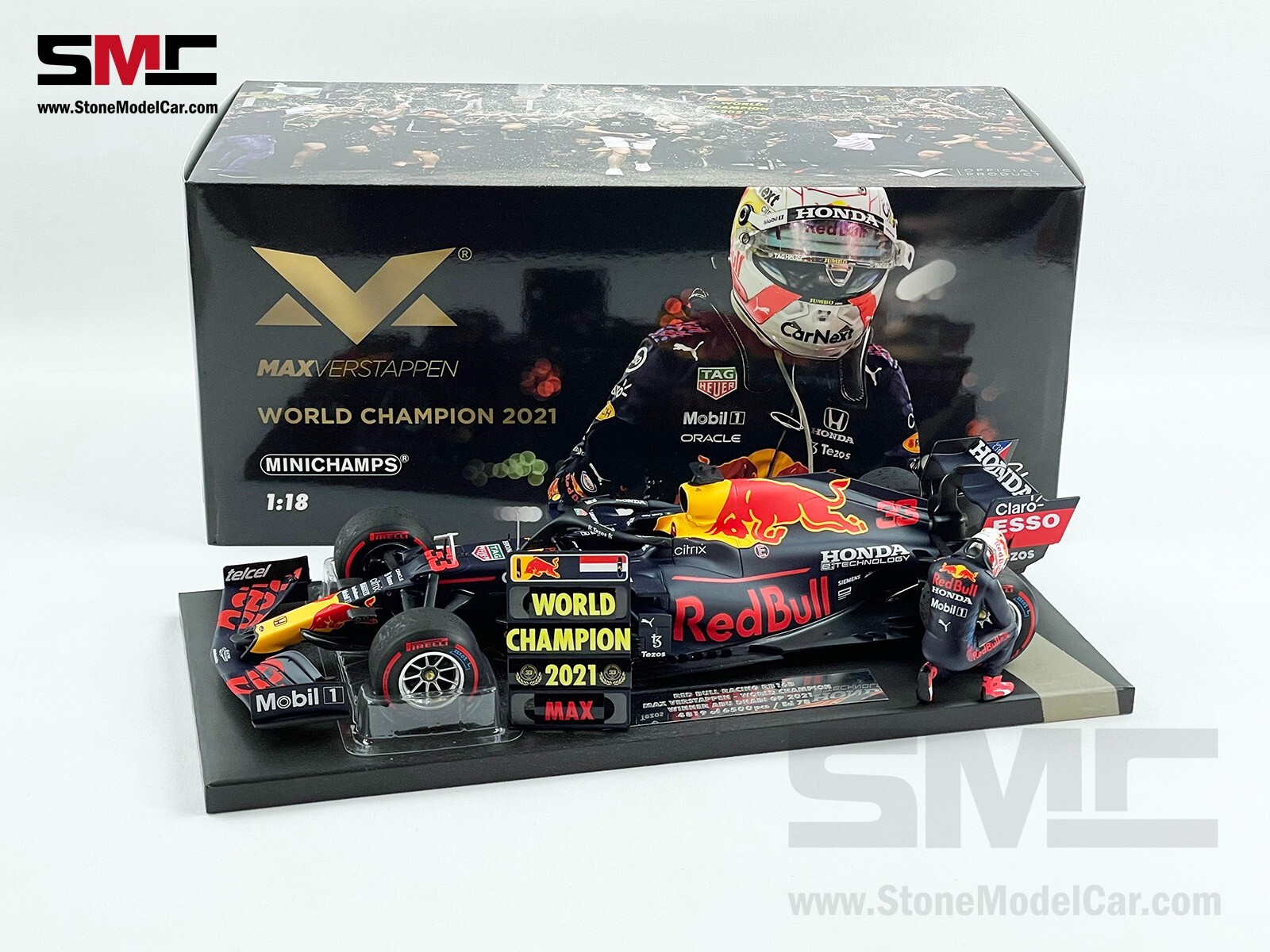 Red Bull F1 RB16B Max Verstappen Abu Dhabi 2021 WDC 1:18 MINICHAMPS ...