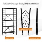 Foldable 5-Tier Storage Shelves Adjustable Collapsible Organizer Rack w ...