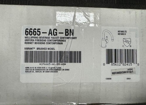 Kohler K-6665-AG-BN Wellspring Beverage Faucet Vibrant Brushed Nickel ...