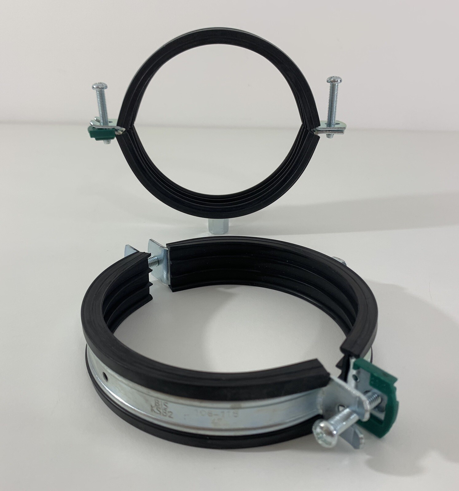 2 x 4" Walraven Rubber Lined Pipe Rings, Clamps M8/10 Pipe Hanger ...