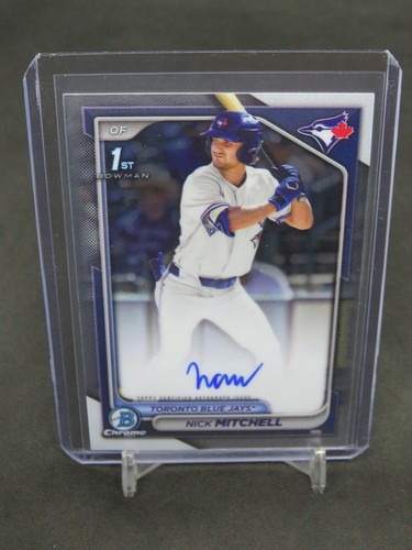 2024 BOWMAN DRAFT NICK MITCHELL 1ST PROSPECT AUTO TORONTO BLUE JAYS MB ...