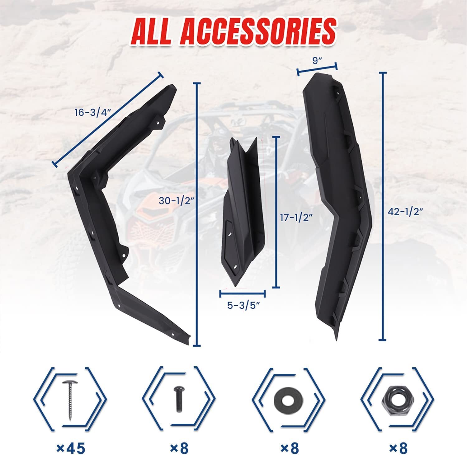Super Extended Fender Flares for Can-Am Maverick X3 Turbo R 2017-2023 ...