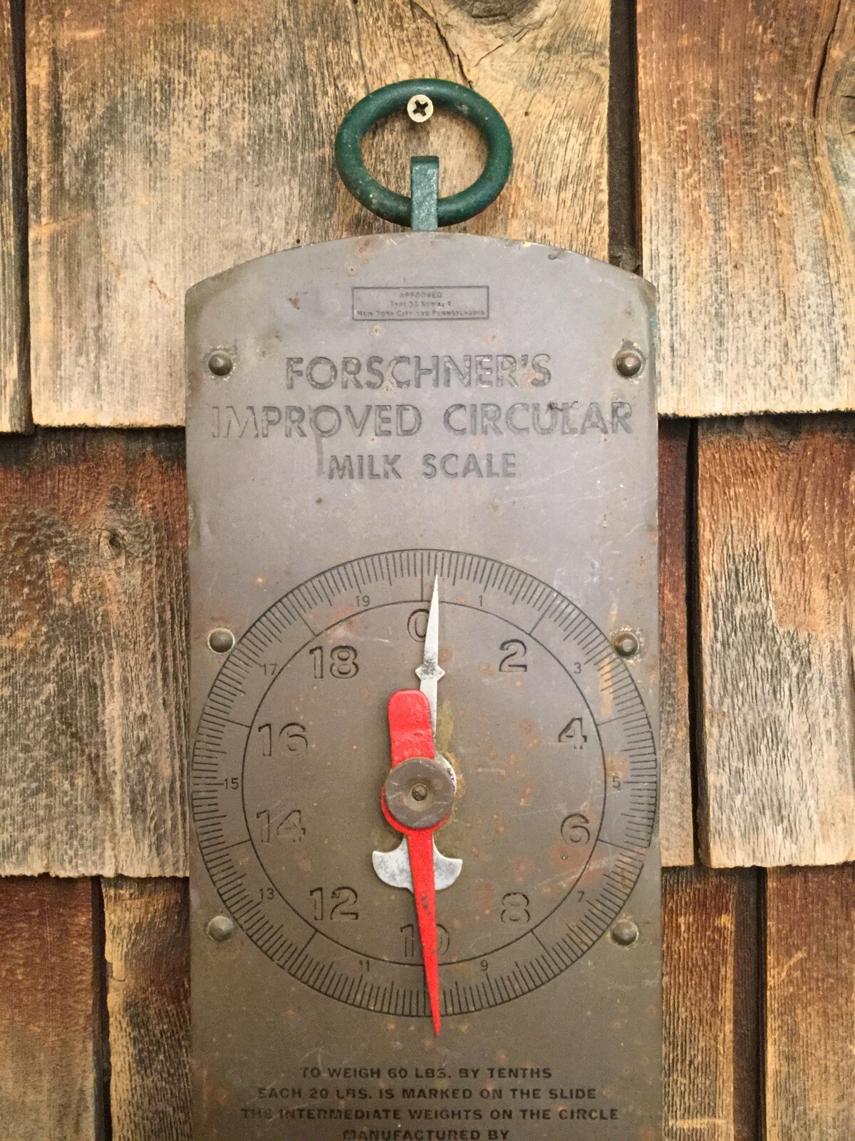 Antique Primitive FORSCHNER’S Improved Circular Brass MILK SCALE Model ...