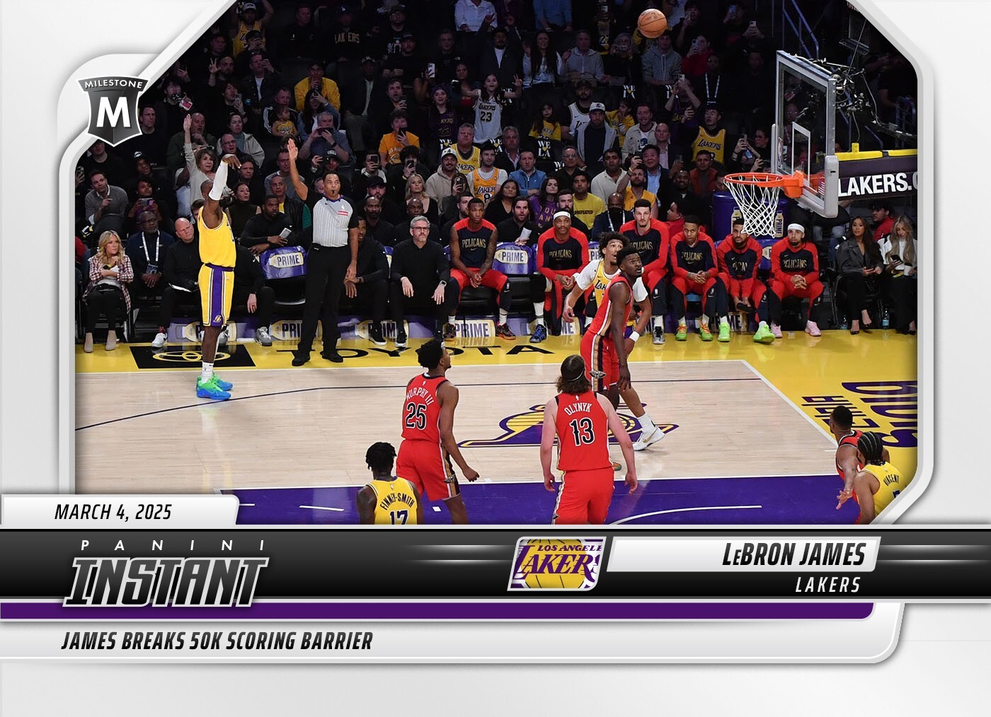 2024-25 PANINI INSTANT #404 Milestone LEBRON JAMES Breaks 50K Career ...
