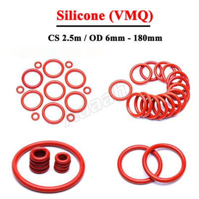 Silikon O Ring Schnurstärke 2,5mm Dichtungsring Dichtring O-Ringe Außen ...