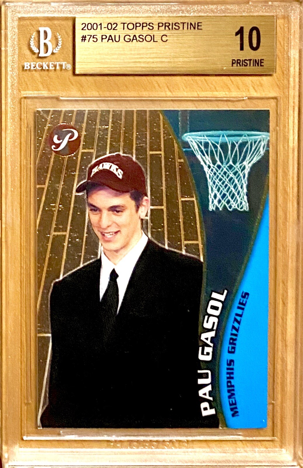 2001 POP 4 PAU GASOL ROOKIE RC HOF? TOPPS PRISTINE #75 BGS 10 PRISTINE ...