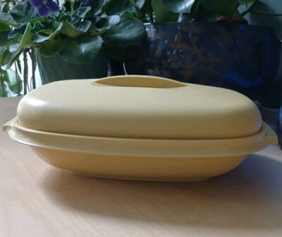 Vintage Tupperware Harvest Gold 2 Piece Set Plastic Dish Lid Made USA ...