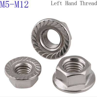 M5 to M10 M12 304 Stainless Steel Left Hand Threaded Serrated Flange ...