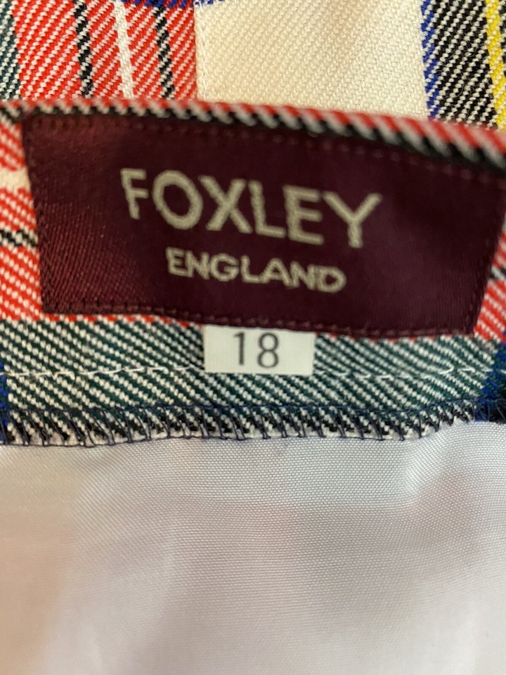 Foxley England Size 18 Pleated Plaid Skirt Snowy Stewart Tartan Wool ...