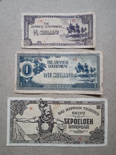 WW2 JIM - Japanese Invasion Money - Oceania 1/2 & 1 Shilling & 10 ...