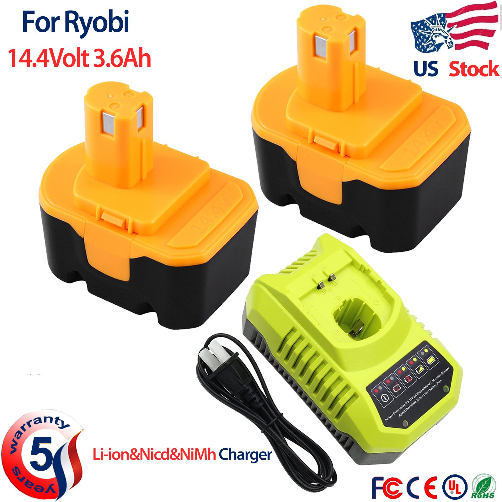 12V For Ryobi 12 Volt 3.6Ah 1311148 Ni-Mh Battery Charger B-8286 ...