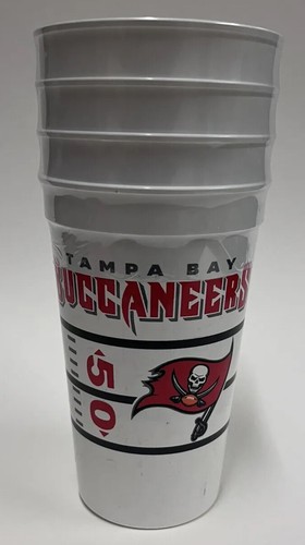 NEW SEALED 4 PACK NFL Tampa Bay Buccaneers PLASTIC CUPS TUMBLERS 22 OZ ...