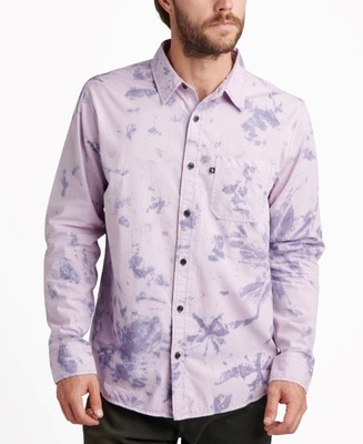 Junk Food Men's Lavender Frost Renzo Tie-Dye Long Sleeve Button Up ...
