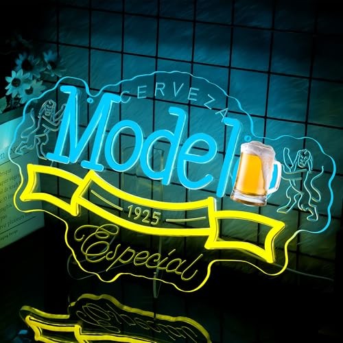 Model Especial Neon Sign for Wall Decor - Beer Bar Acrylic White+Blue ...