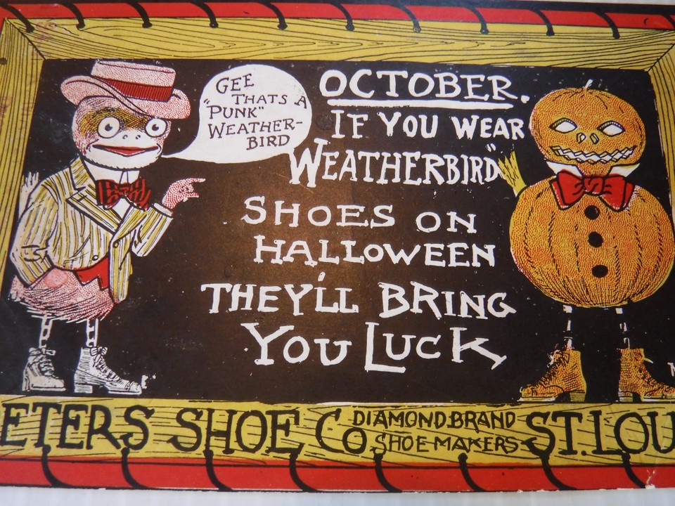RARE WEATHERBIRD SHOES ADV HALLOWEEN POSTCARD UNPOSTED RARE | eBay