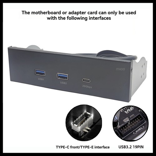 USB Front Panel for PC 2 Port USB 3.2 GEN1 5Gbps + 1 Port TYPE-C6110 ...