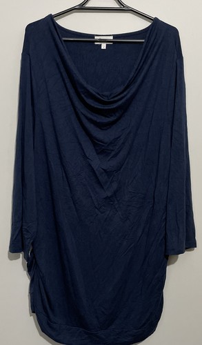 Capture Size 18 Women’s Top Blouse Dark Blue Navy Long Sleeve Stretch ...